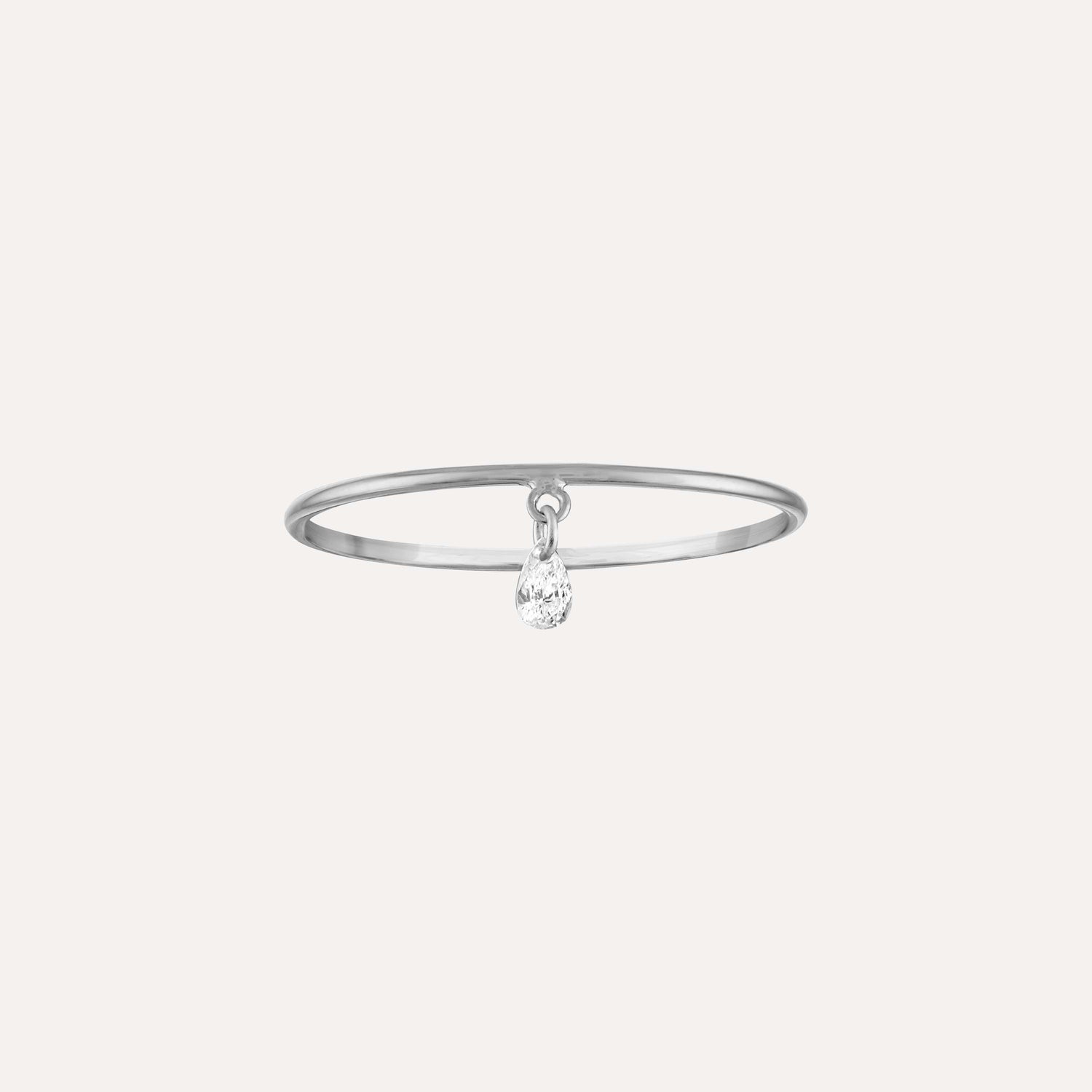 Floating Pear Diamond Ring | Kelly Bello Design®