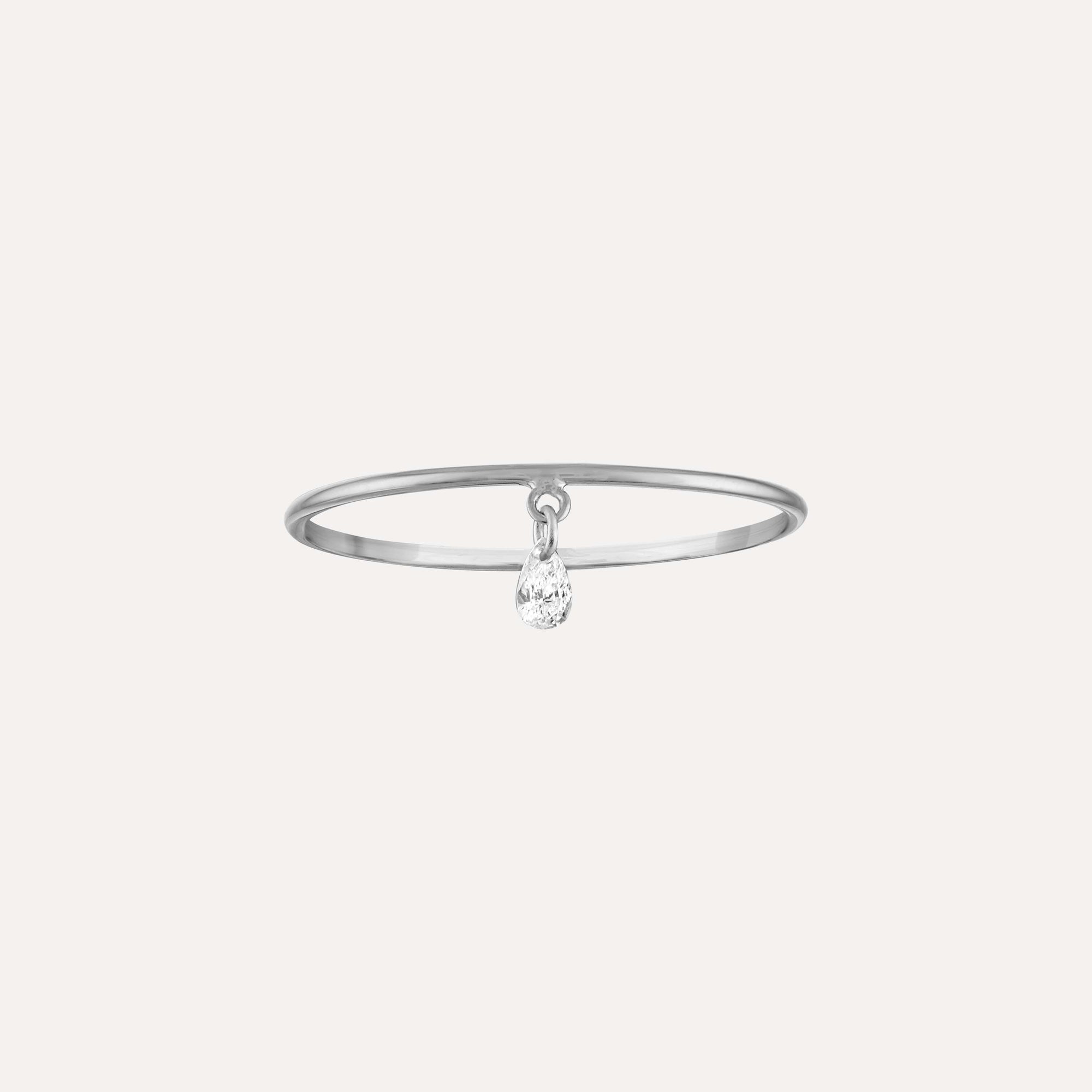 Floating Pear Diamond Ring | Kelly Bello Design®