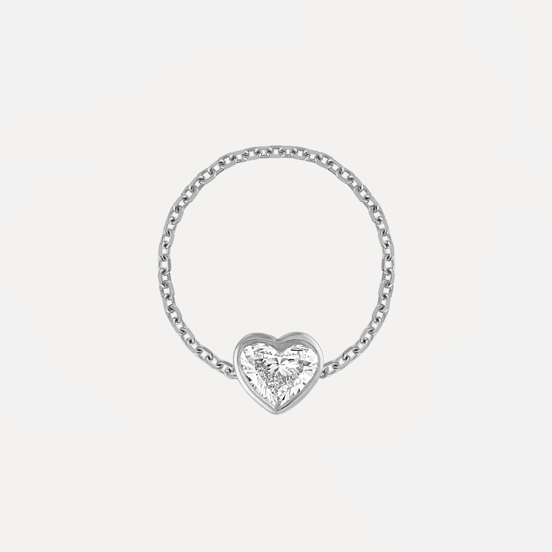 Diamond Heart Chain Ring | Kelly Bello Design®