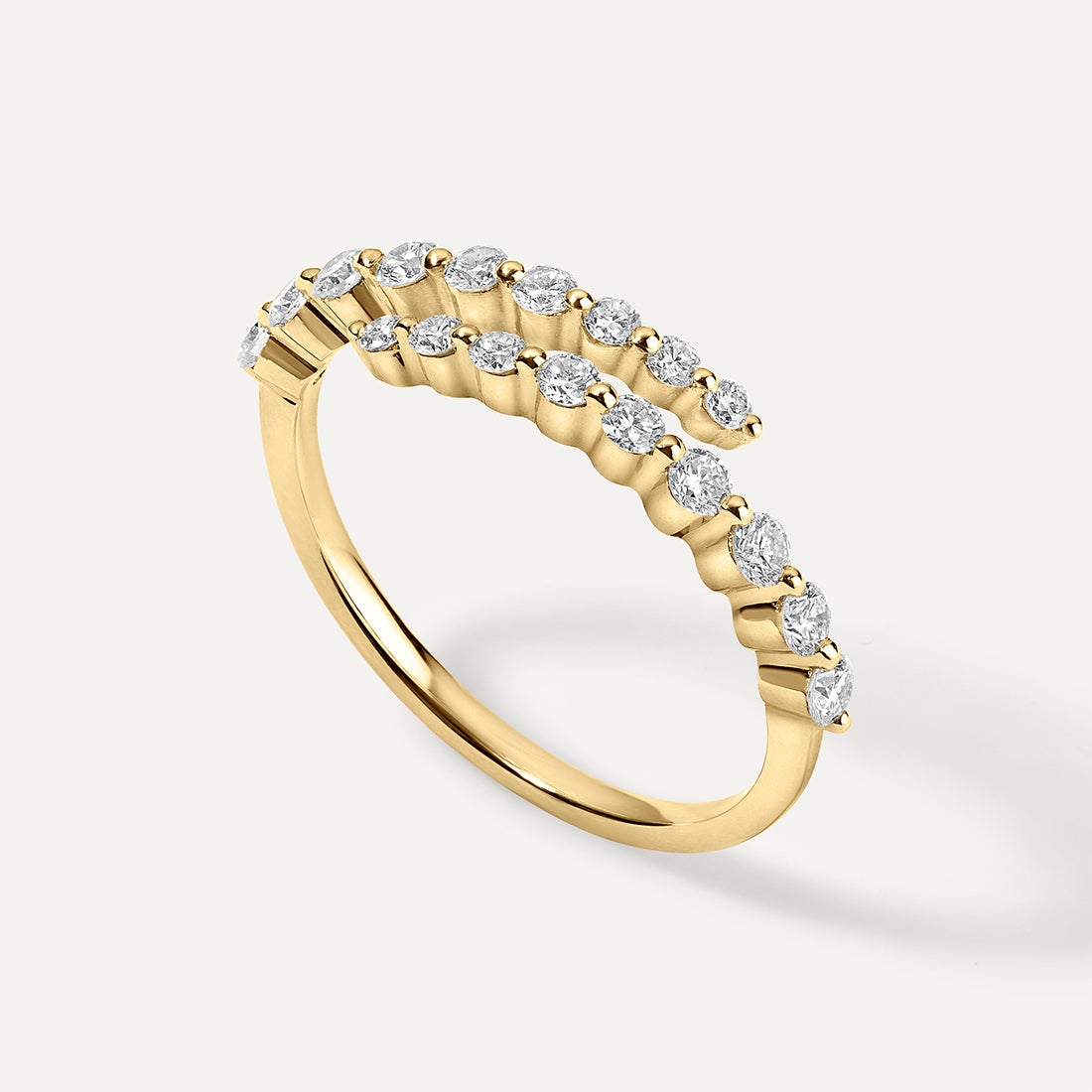Single Prong Open Diamond Wrap Ring – Kelly Bello Design