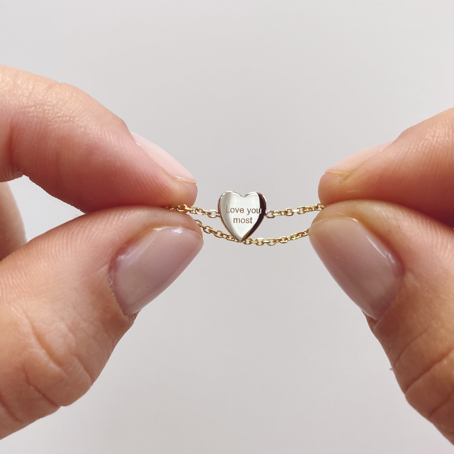 Mini Heart Chain Ring | Kelly Bello Design®