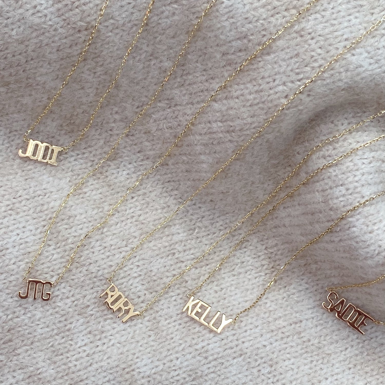 Mini Mini Nameplate Necklace (custom) | Kelly Bello Design®